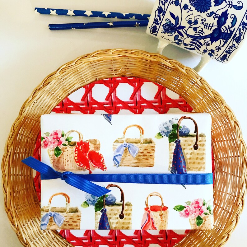 Wrapping Paper: Straw Totes gift Wrap Birthday Holiday - Etsy