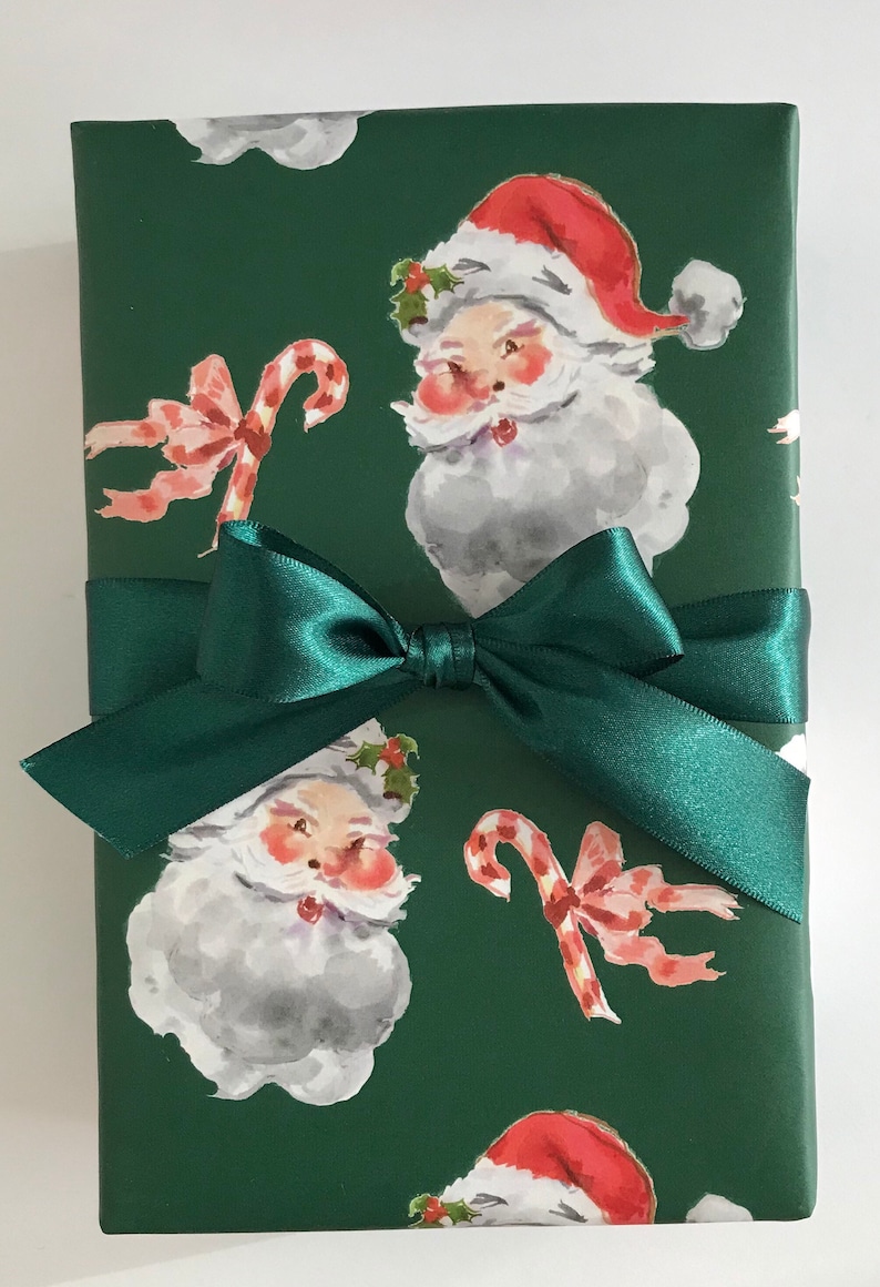 Wrapping Paper: Santa Claus Green gift Wrap Birthday - Etsy