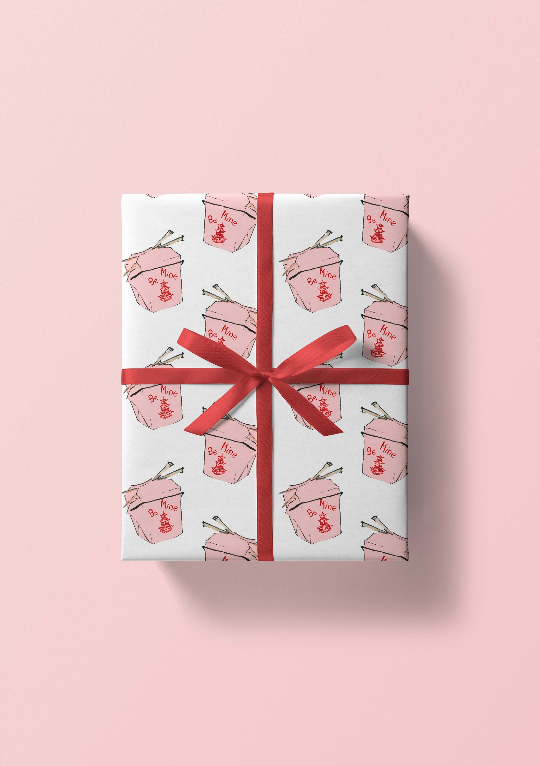 Wrapping Paper: Be Mine Takeout Box - Etsy