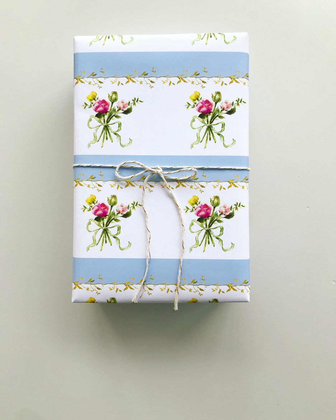 Wrapping Paper: English Blue Regency Bouquet {gift Wrap, Birthday ...