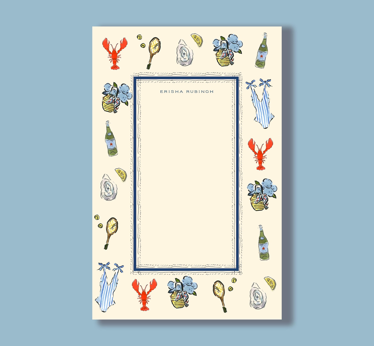 Hamptons Summer Notepad (personalized Notepad, Beachy Notepad, Summer ...