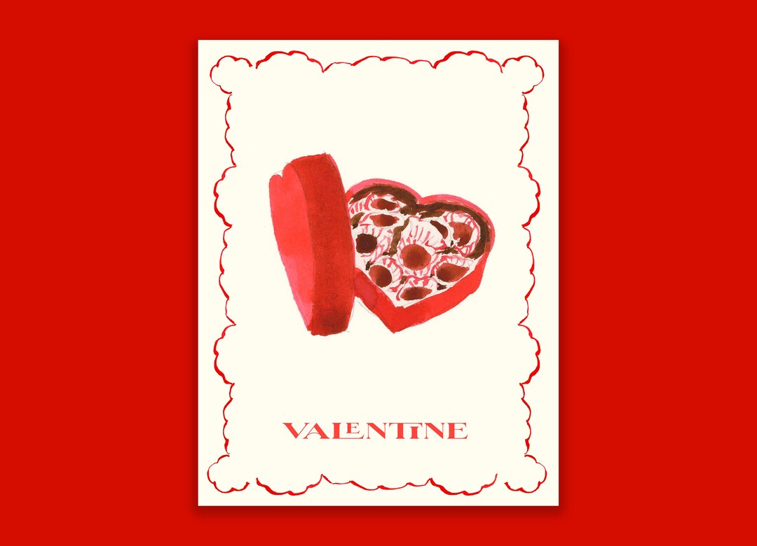 Folded Valentine's Cards: Chocolate Box {stationary Notecards, Monogram ...