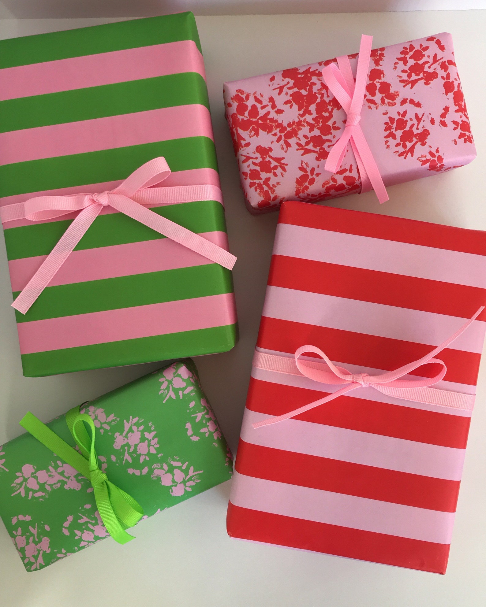 Wrapping Paper: Red and Pink Cafe Stripe {gift Wrap, Birthday, Holiday ...