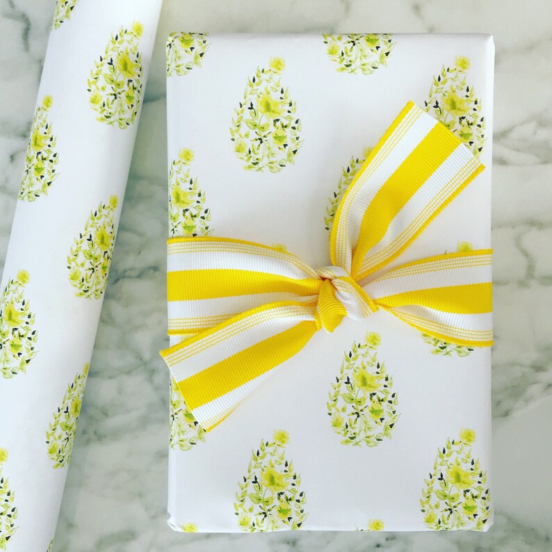 Wrapping Paper: Yellow Paisley {gift Wrap, Birthday, Holiday, Christmas ...