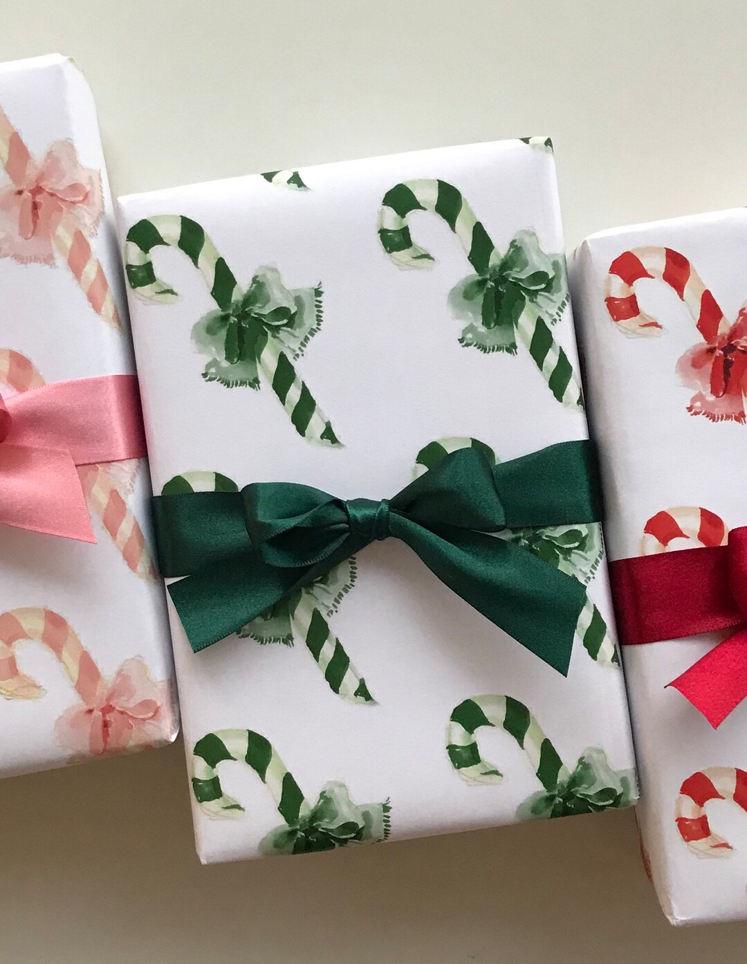 Wrapping Paper: Green Candy Canes {gift Wrap, Birthday, Holiday ...