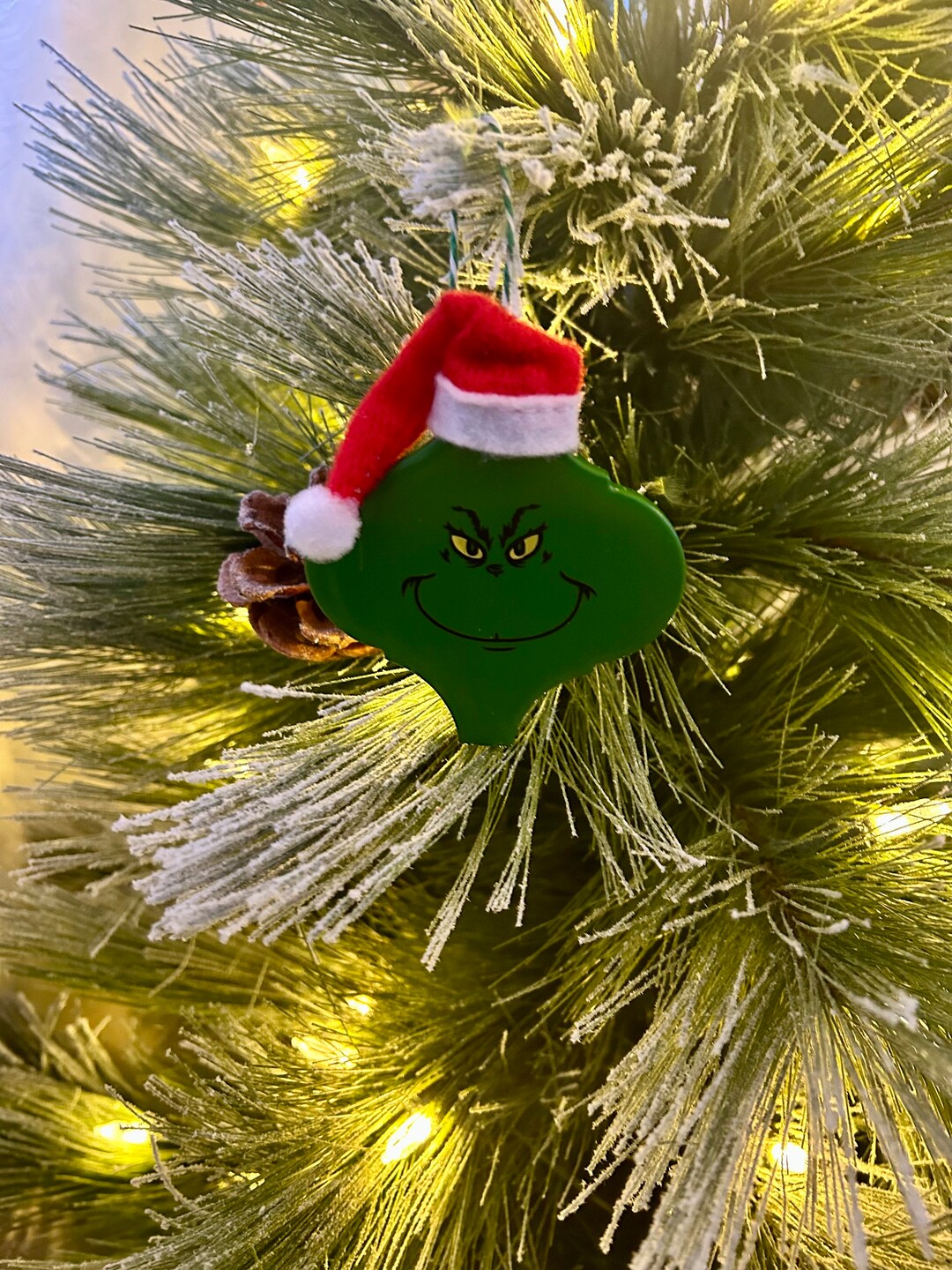 Grinch Ceramic Tile Ornament - Etsy