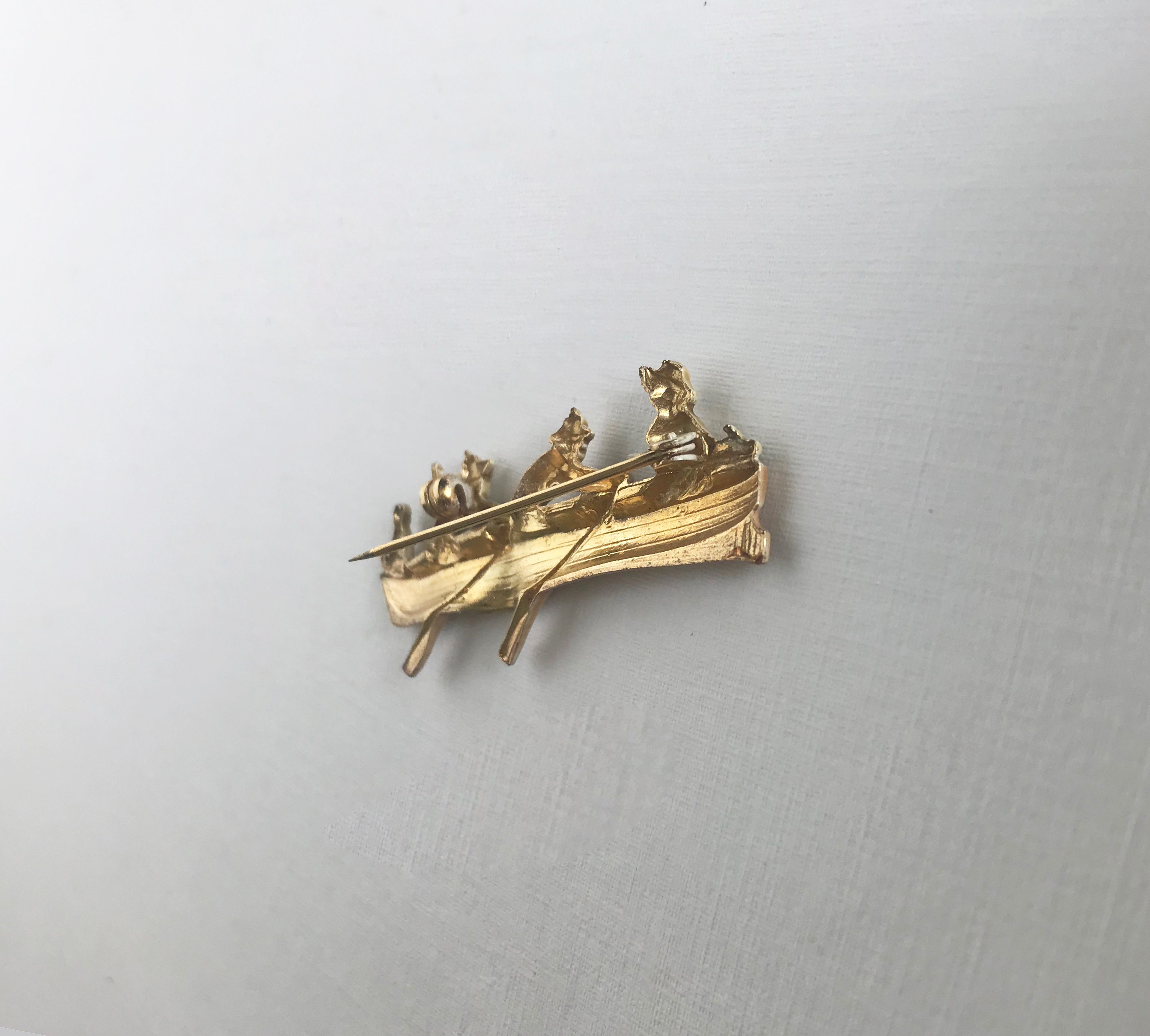 Brooch Boat Vintage Rare Unique Brooch Gold Plated Vintage Pin Boat ...