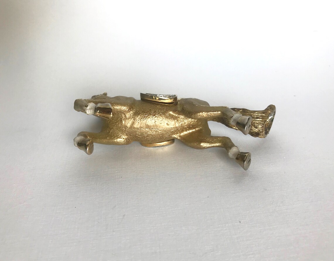 Trinket Box Horse Running Vintage Swarovski Trinket Box Gold - Etsy