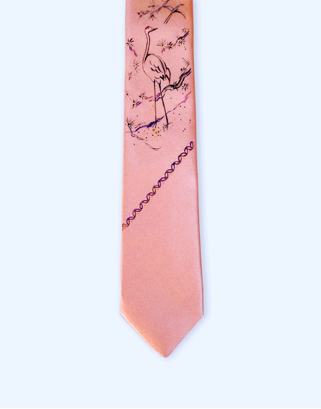 Corbata de seda 100% pintada a mano, hecha a mano, regalo para hombre ...