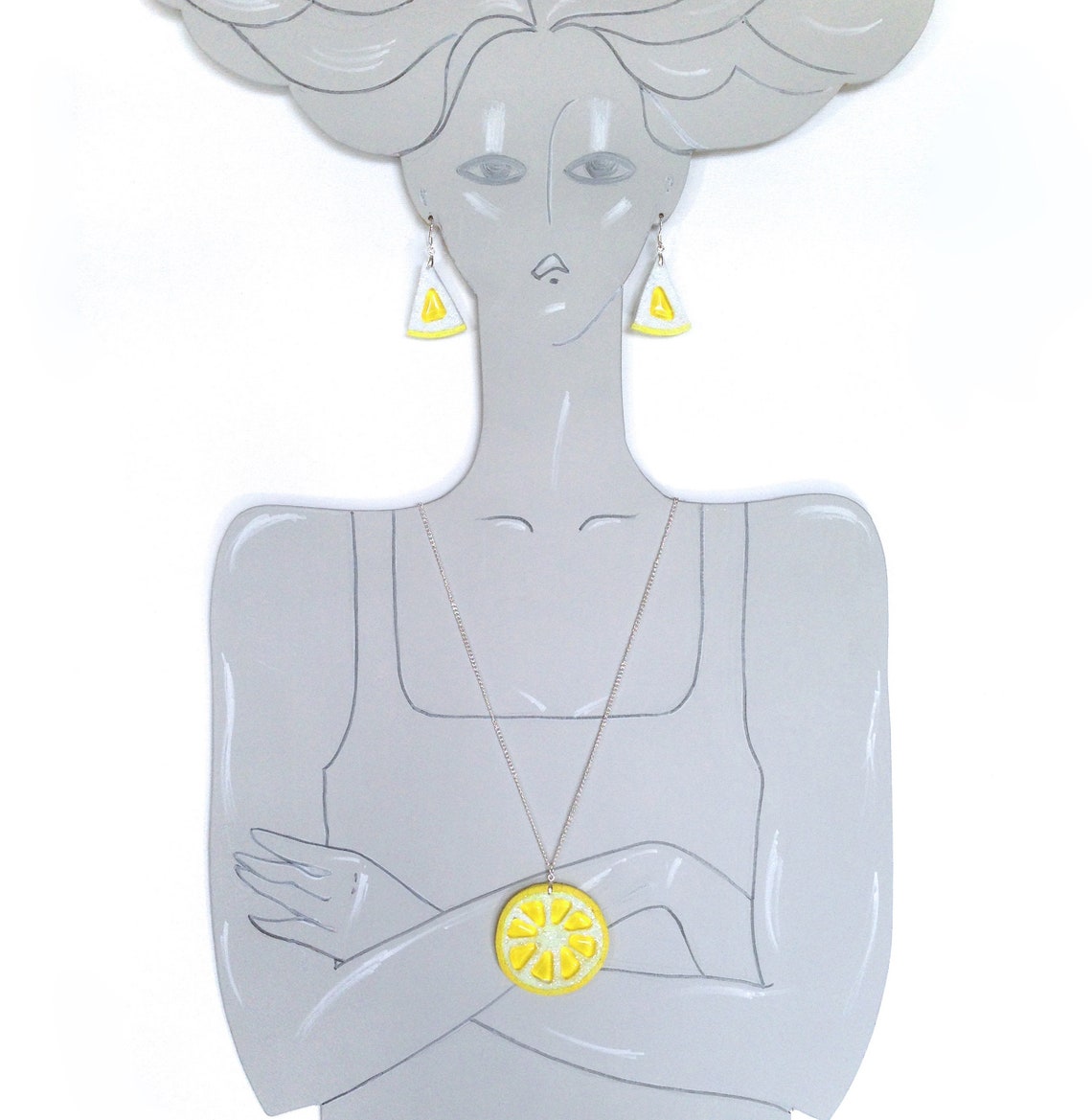 Summer Necklace Lemon Necklace Fruit Handmade Necklace Glass - Etsy