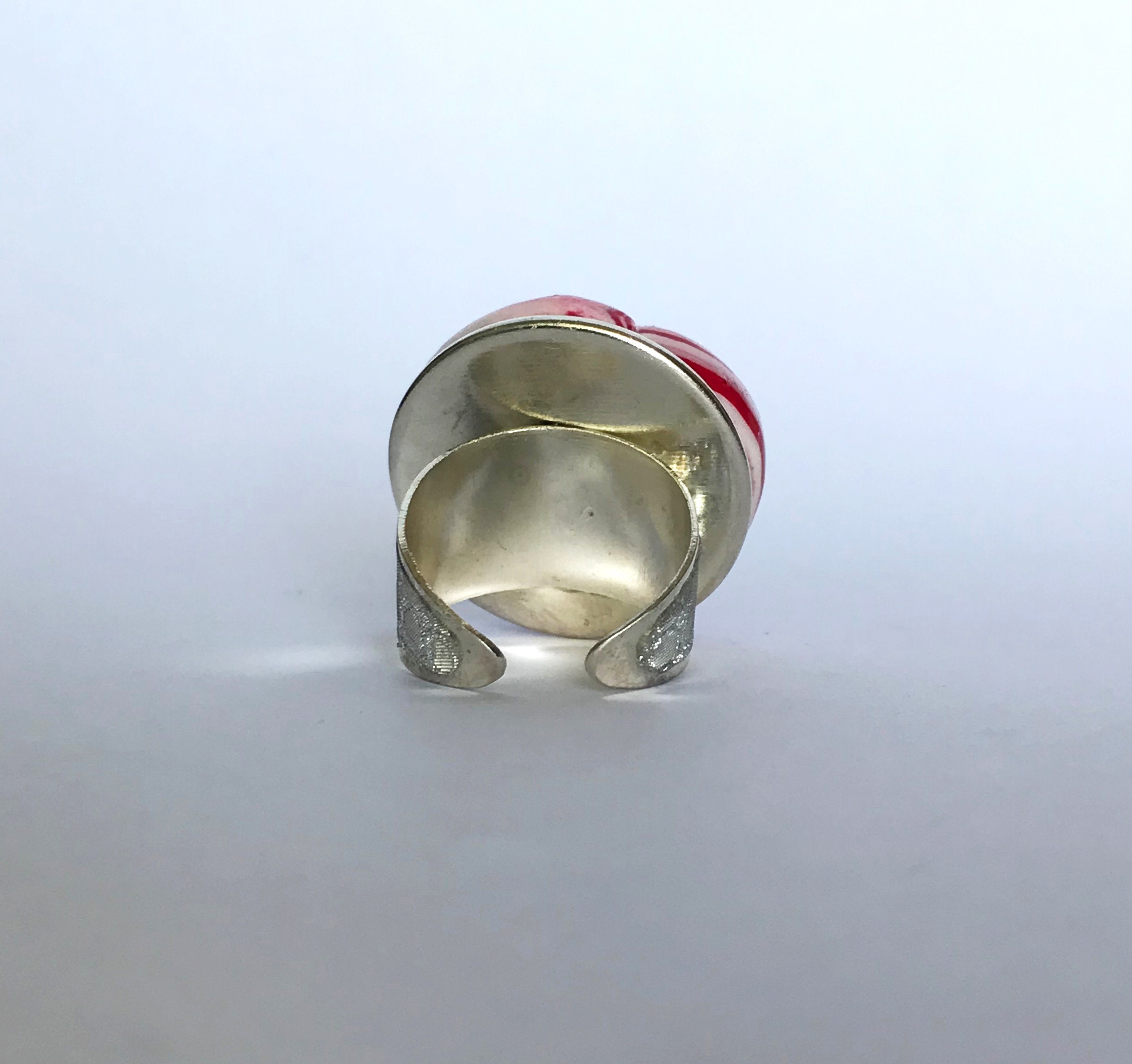 Ring Candy Cane Lollipop Handmade Big Ring Gift Summer Bonbon Ring Red ...