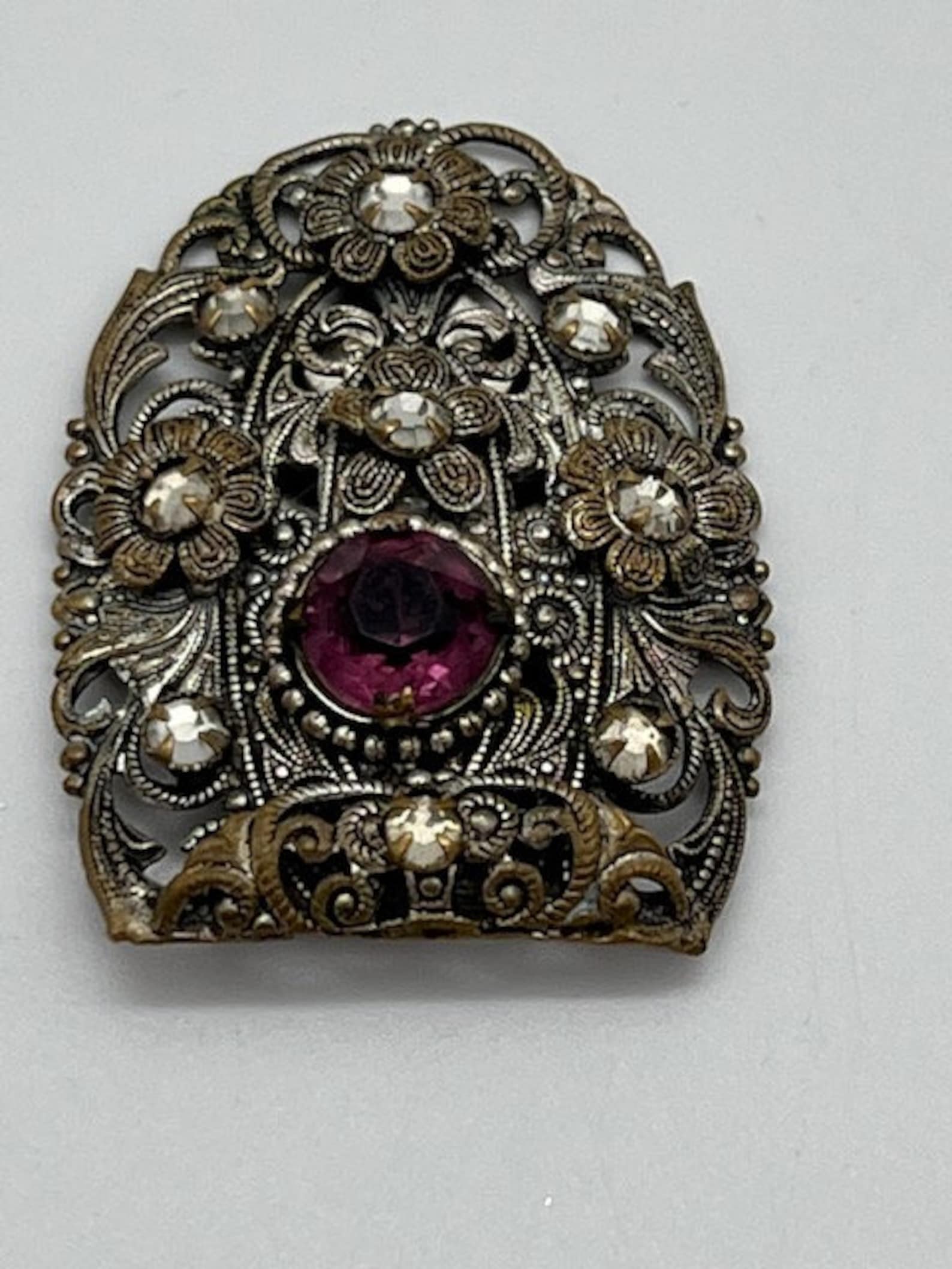 RARE ANTIQUE EDWAEDIAN Victorian Pins Signed Czechoslovakia Ametiste ...