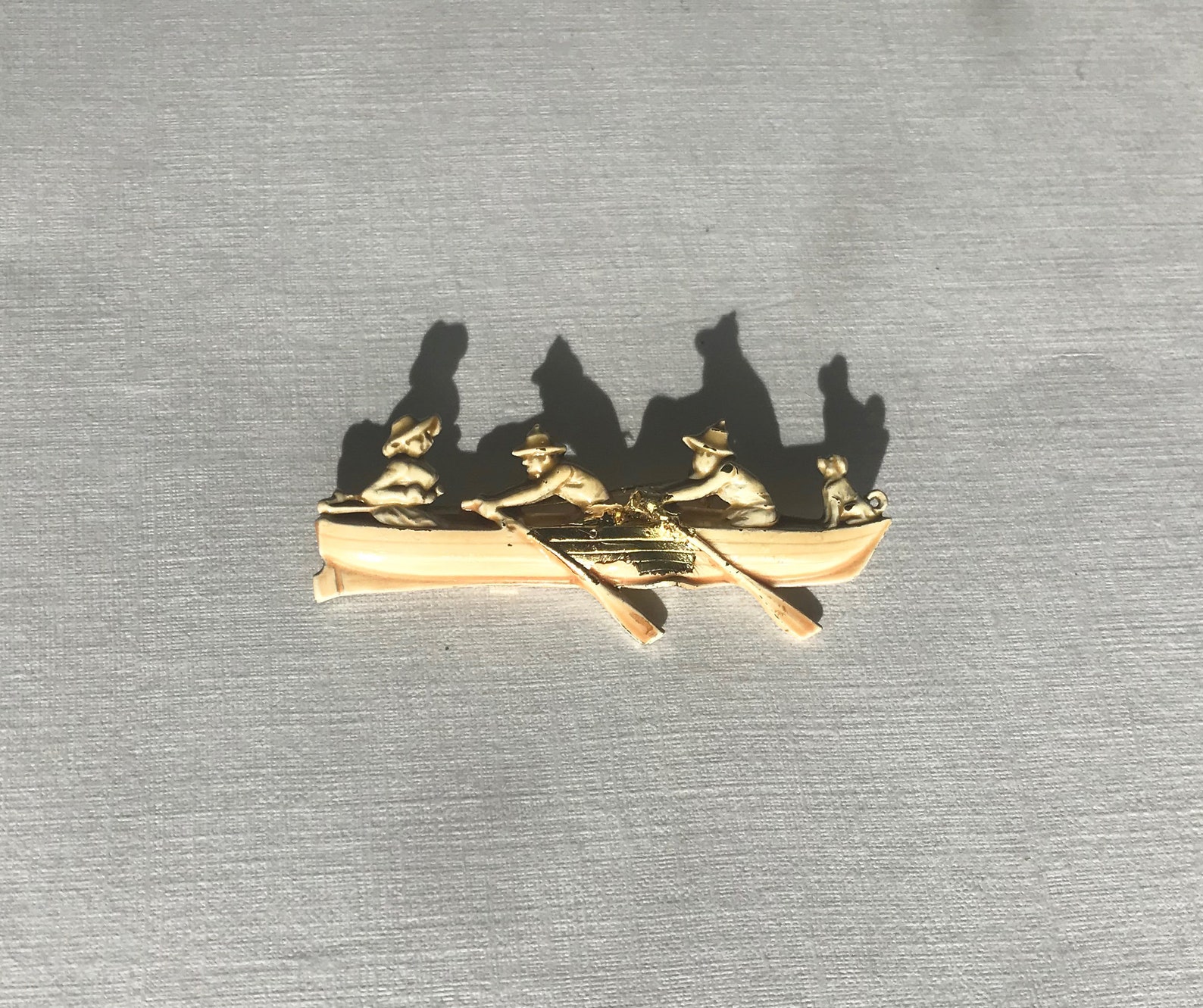 Brooch Boat Vintage Rare Unique Brooch Gold Plated Vintage Pin Boat ...