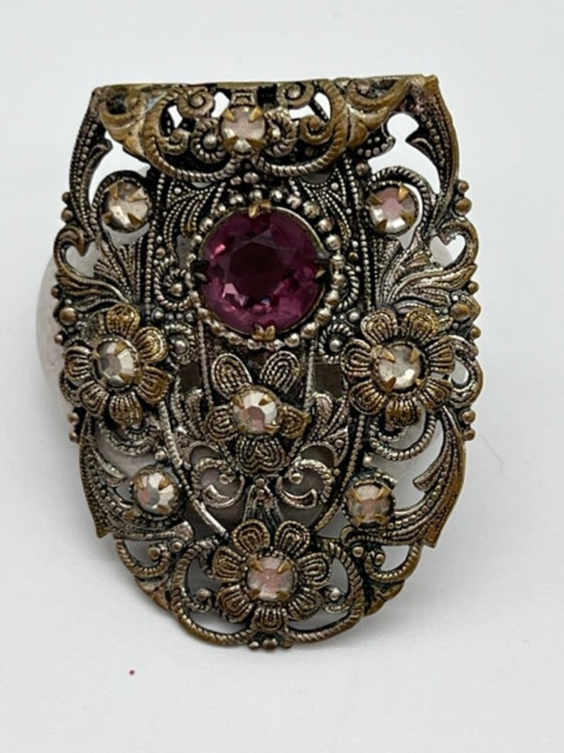 RARE ANTIQUE EDWAEDIAN Victorian Pins Signed Czechoslovakia Ametiste ...