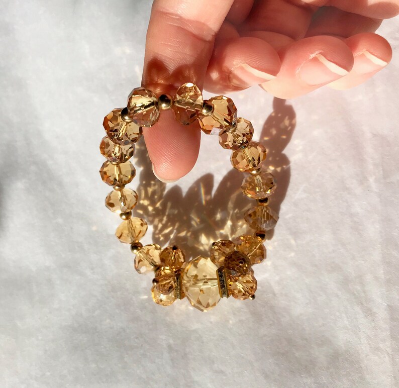 Bracelet Crystal Glass Bracelet Vintage Crystal Beaded Glass - Etsy