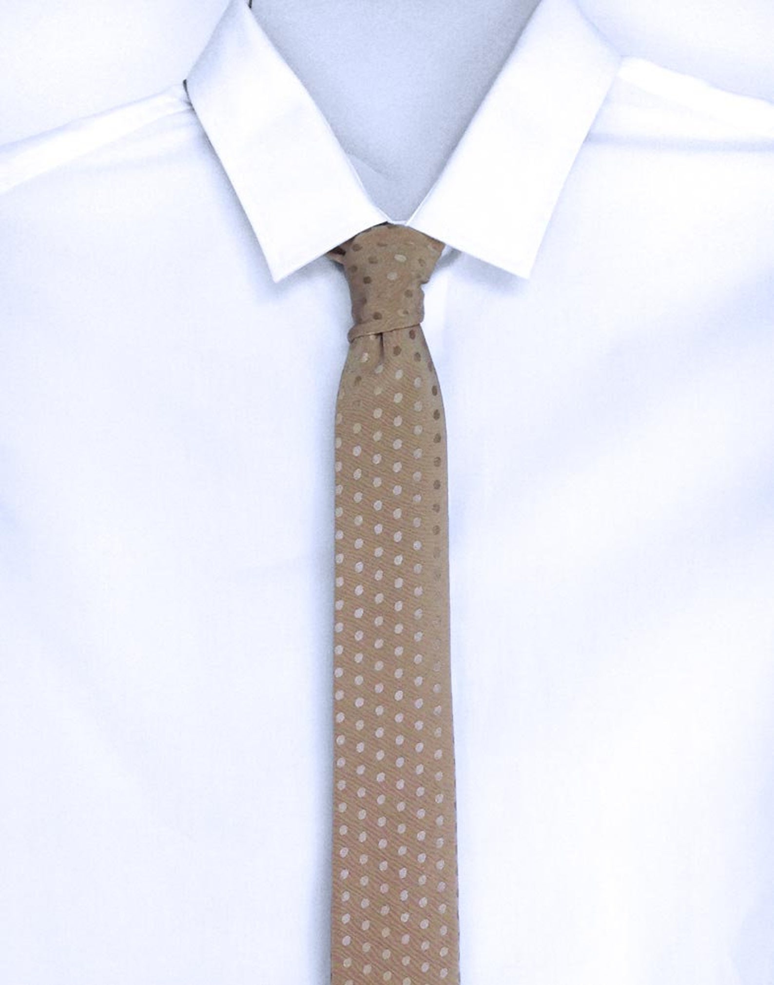 Necktie Silk Handmade Tie Men Beige Tie Gold Color Brown Tie - Etsy