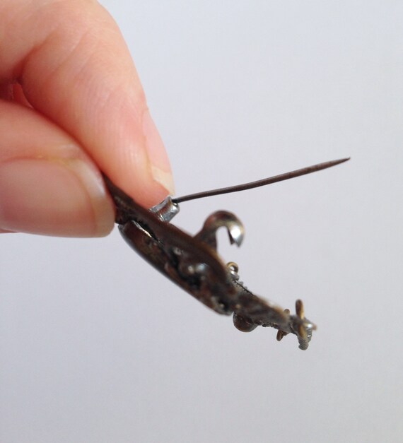 Antique Brooch Victorian Filigree Brooch Gothic style… - Gem