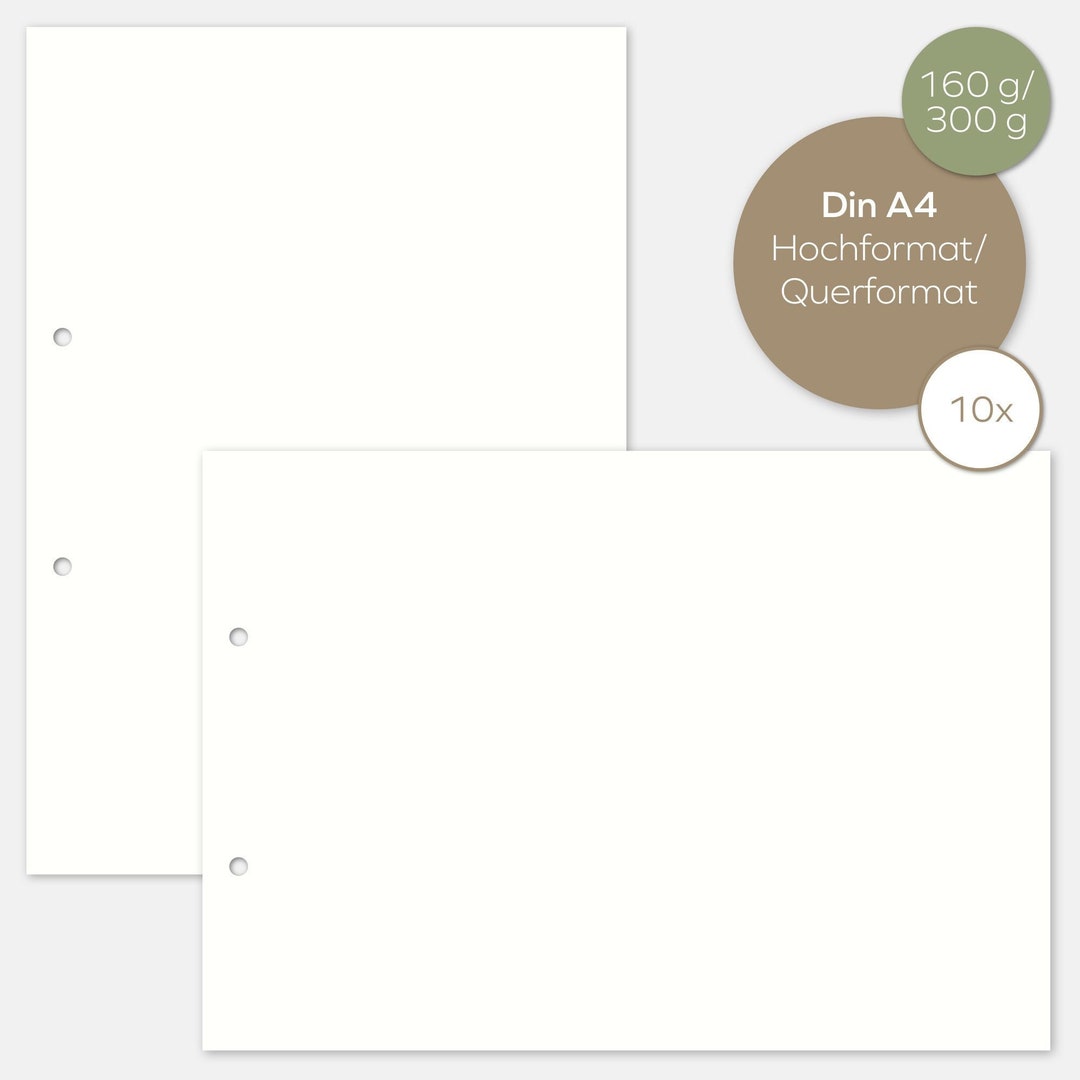 10 feuilles A4 vierges en papier naturel 160 g ou 300 g pour photos ...