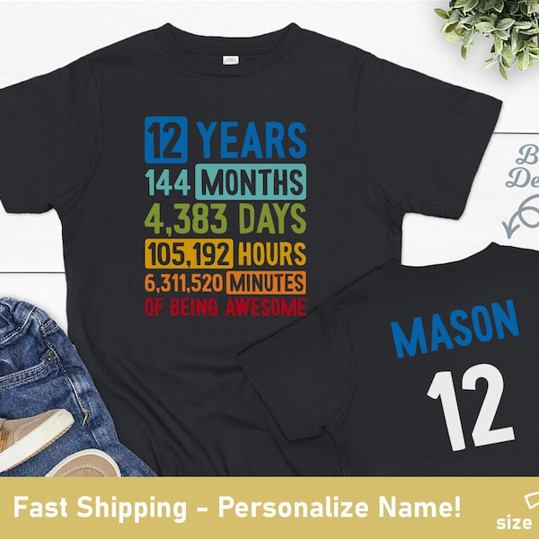 12th Birthday Shirt - Etsy