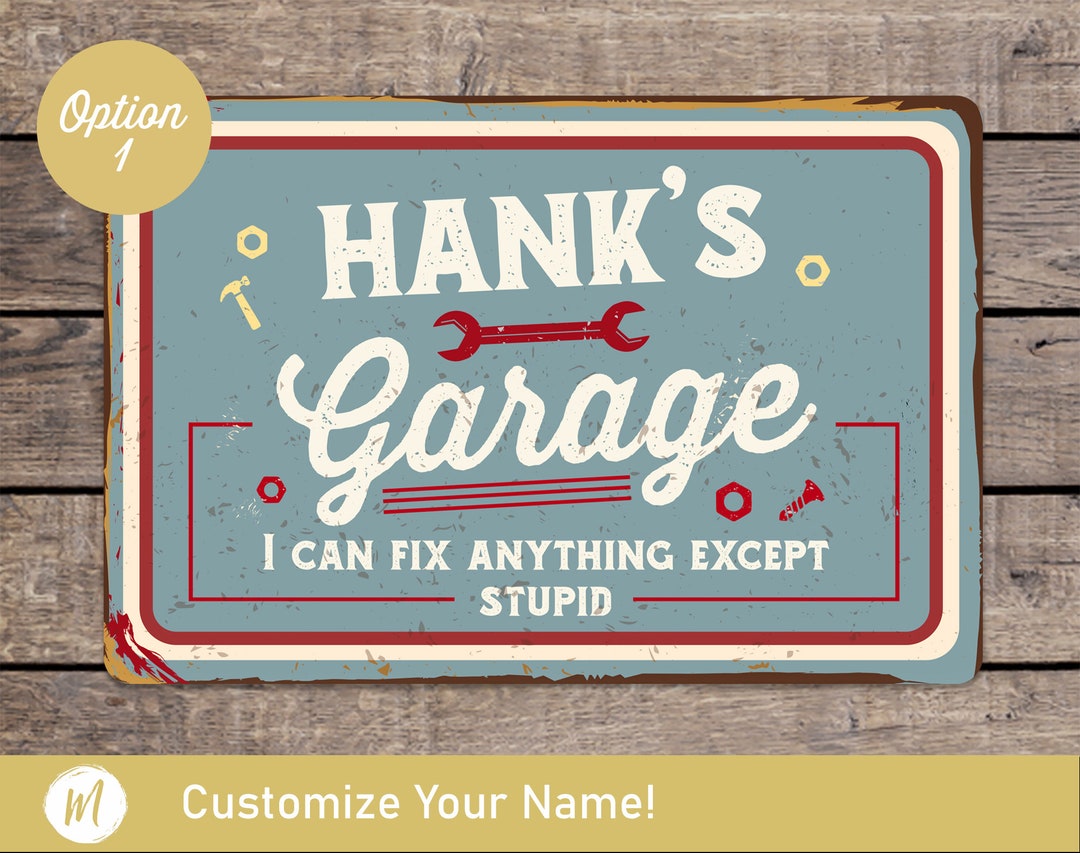 Personalized Garage Sign for Men, Garage Sign for Dad, Custom Sign for ...