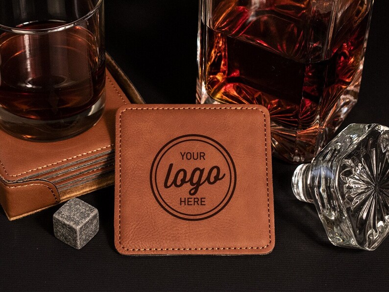 Custom Coasters With Logo, Corporate Logo Coasters Set, Logo Coasters ...