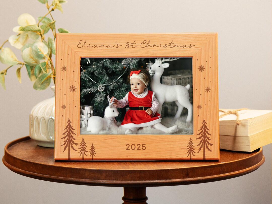 Babys 1st Christmas Picture Frame, New Baby Christmas Gift, Baby Photo ...