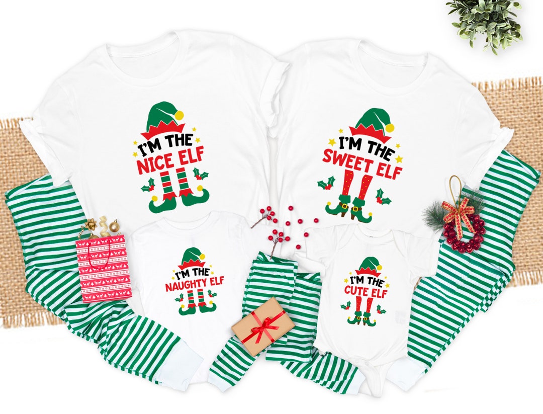 Elf Christmas Pajamas, Matching Family Christmas Pajamas Set, Funny ...