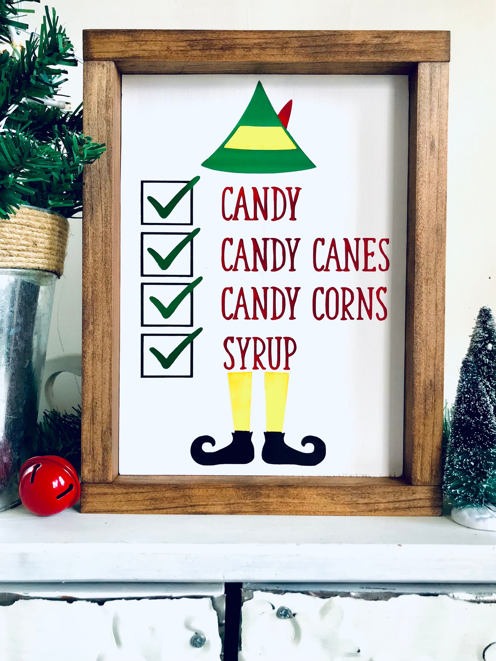 Elf Decor Buddy the Elf Sign Elf Food Groups Elf Quote - Etsy
