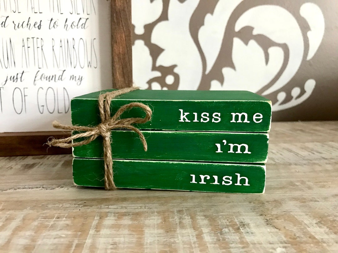 St. Patty's Day Decor / Mini Book Stack / St. Patrick's Day Tiered Tray ...