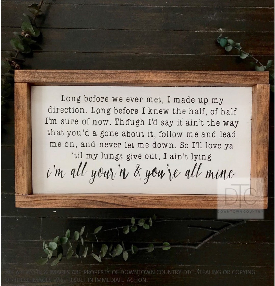 Custom Lyrics Sign, Song Lyrics Gift, Wedding Song Lyrics, Music Lover ...