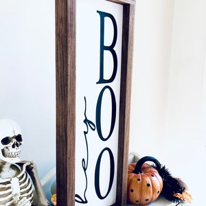 Hey Boo, Hey Boo Sign, Halloween Farmhouse Decor, Hey Boo Porch Sign ...
