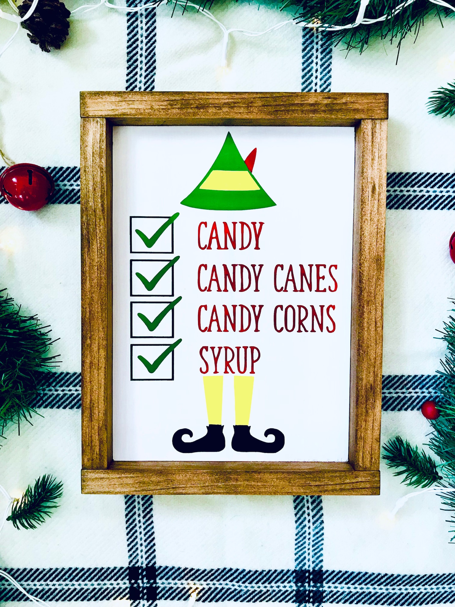 Elf Decor Buddy the Elf Sign Elf Food Groups Elf Quote - Etsy
