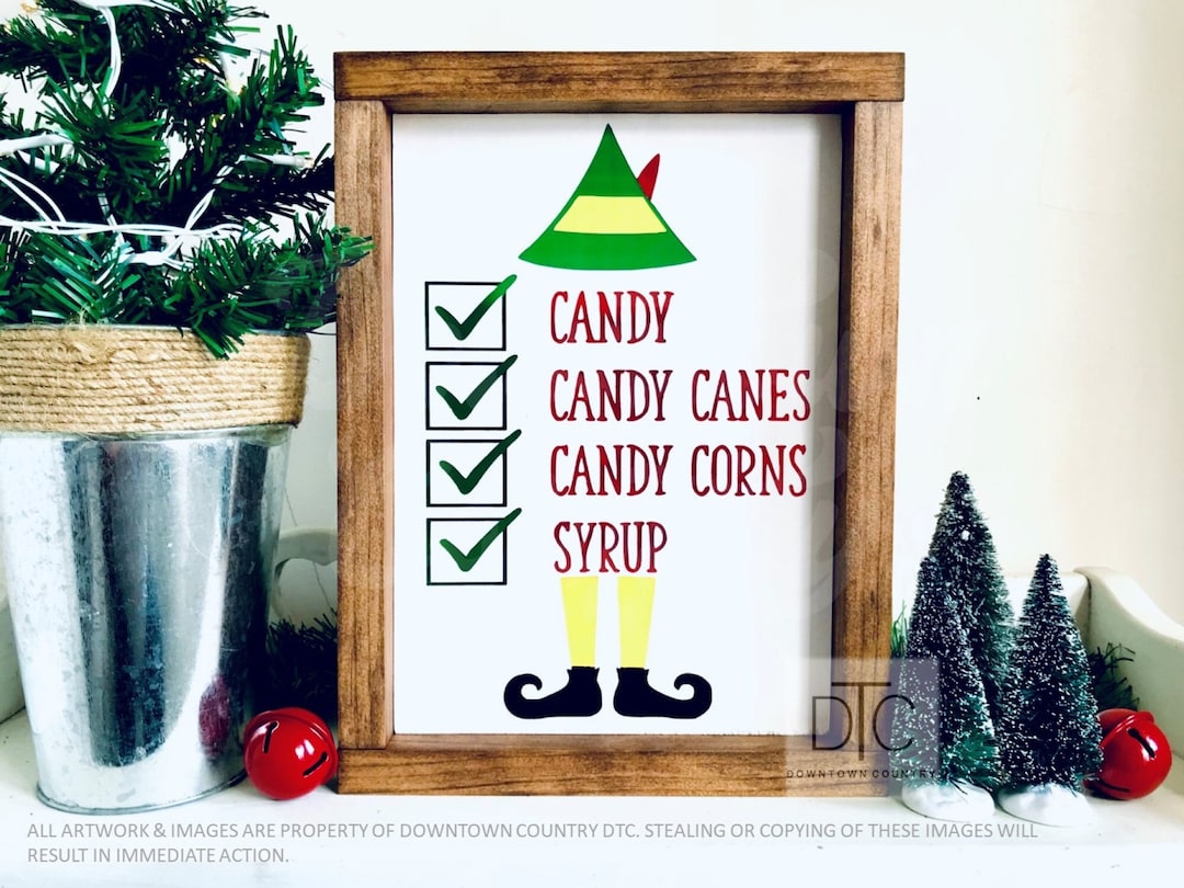 Elf Decor, Buddy the Elf Sign, Elf Food Groups, Elf Quote Sign, Kids ...