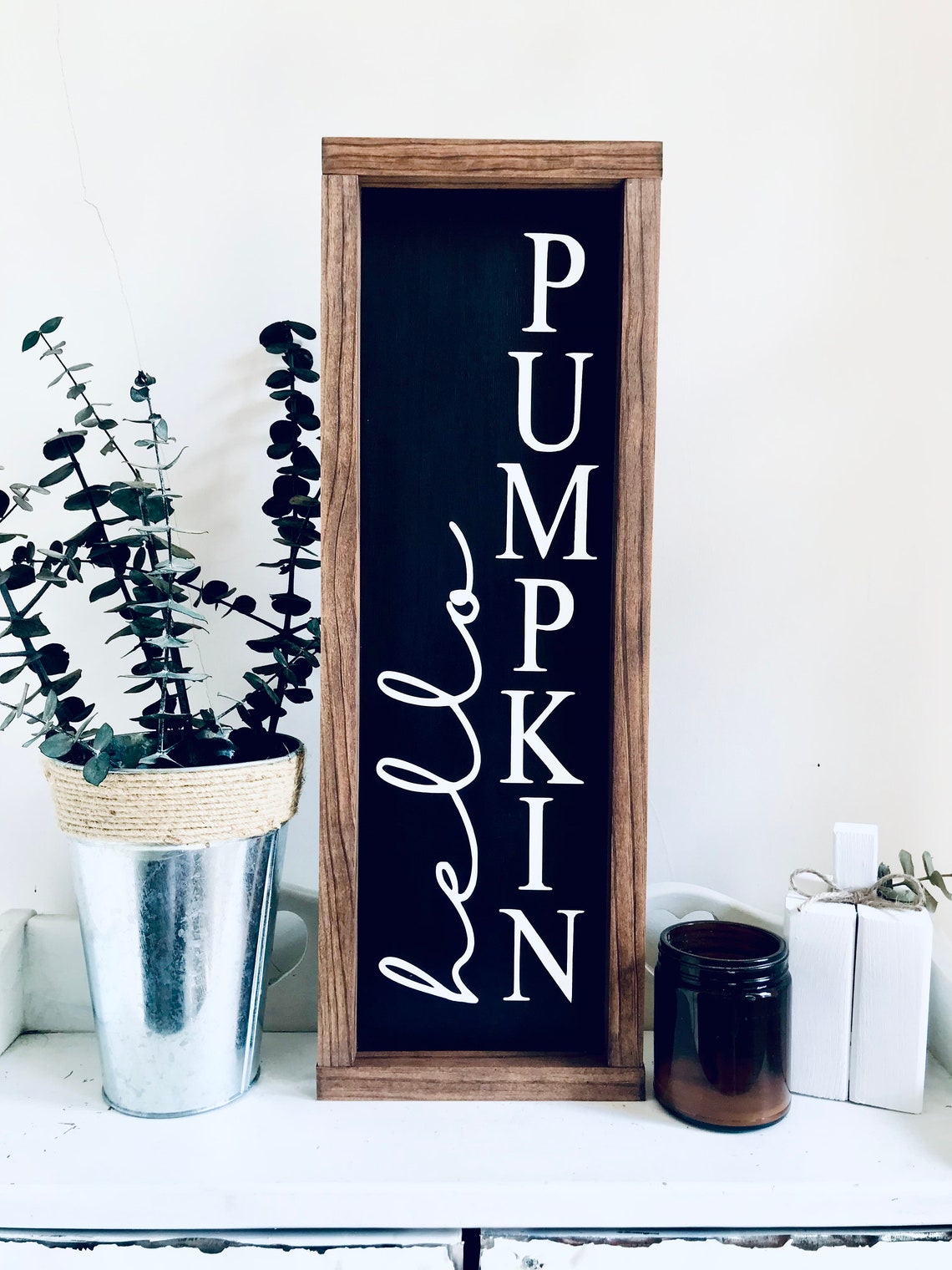 Hello Pumpkin / Hello Pumpkin Sign / Fall Decor / Fall Sign / - Etsy