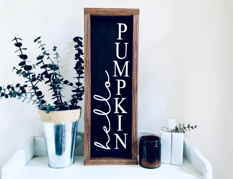 Hello Pumpkin / Hello Pumpkin Sign / Fall Decor / Fall Sign / - Etsy