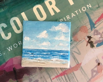 Mini Seascape Painting Coastal Art Beach Art Ocean Wall - Etsy