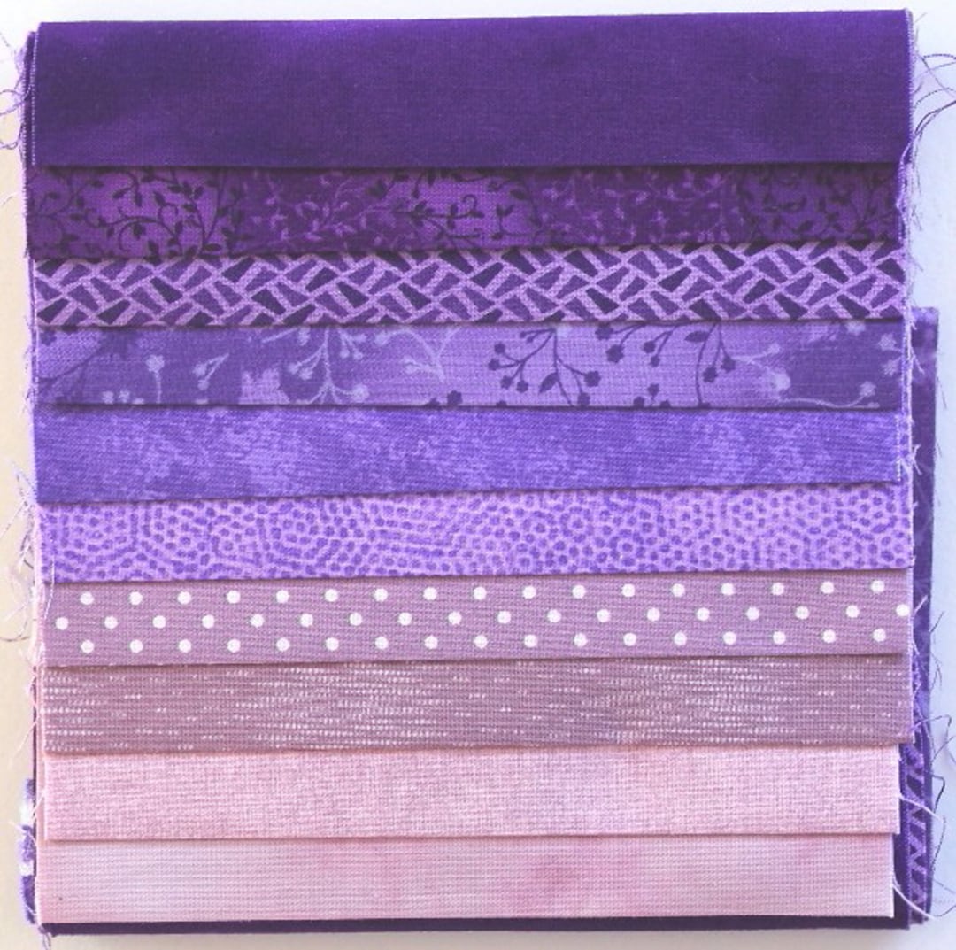 Fabric Packet Purple With 10 Fabrics Made of 100% Cotton - Asp 074 - Etsy