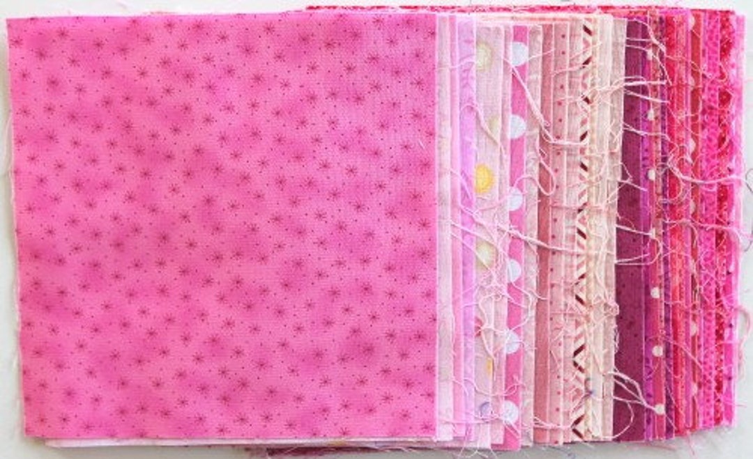 Fabric Packet Pink With 30 Patchwork Fabrics Made of 100% - Etsy