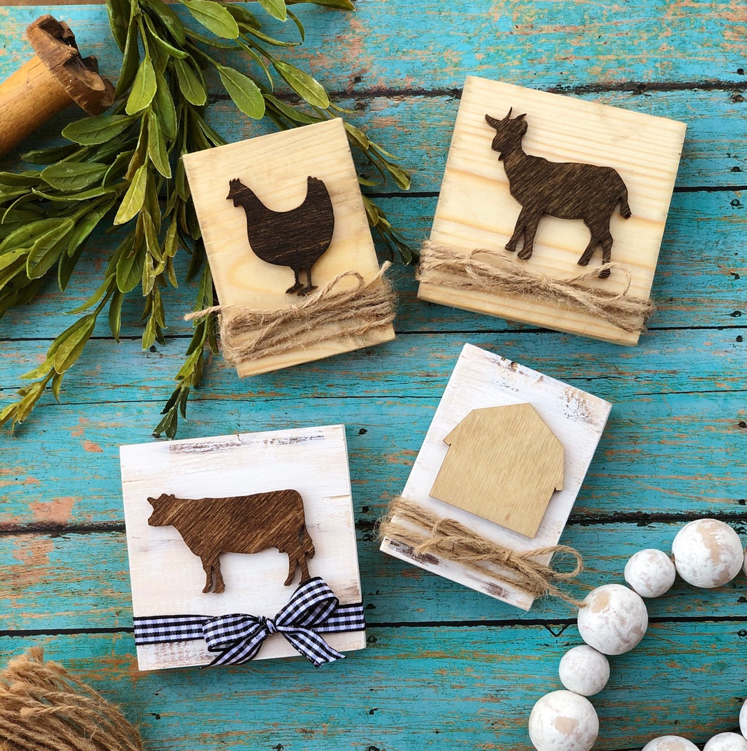 Farm Animal Tiered Tray Decor Bundle Country Farm Animal - Etsy