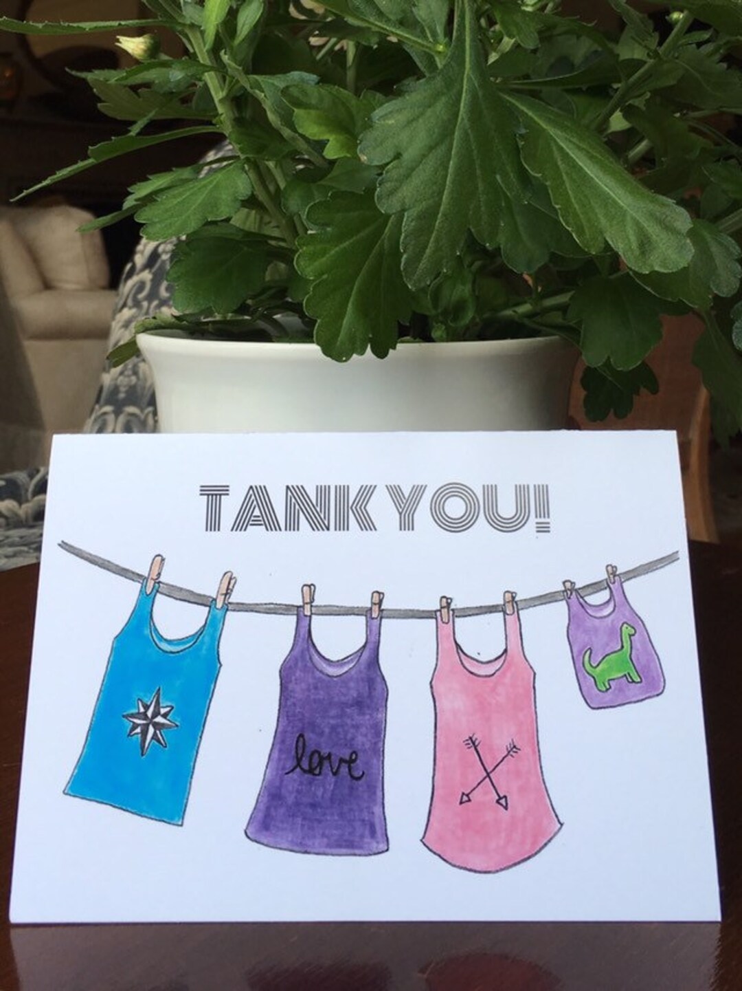 Tank You Thank You Card - Etsy