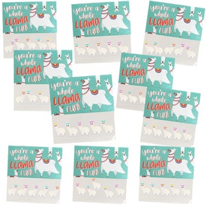 Llama Party Favors 10 Pack, Valentines Day Cards Kids School Exchange ...