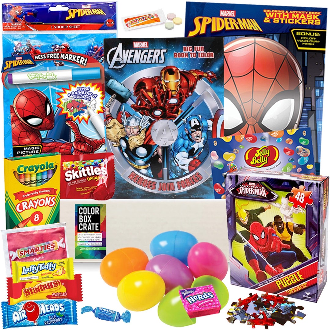 Spider Man Easter Basket Care Package, 20pc Set, Easter Toys With ...