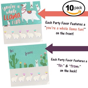 Llama Party Favors 10 Pack, Valentines Day Cards Kids School Exchange ...