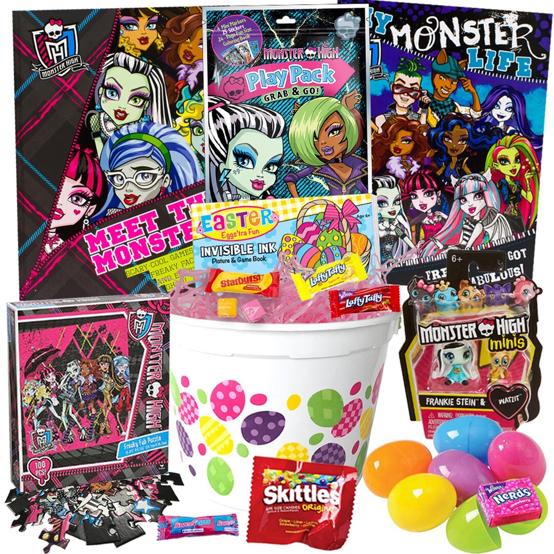 Monster High Easter Basket DIY 25+ Pc Kit, Easter Eggs, Easter Candy ...