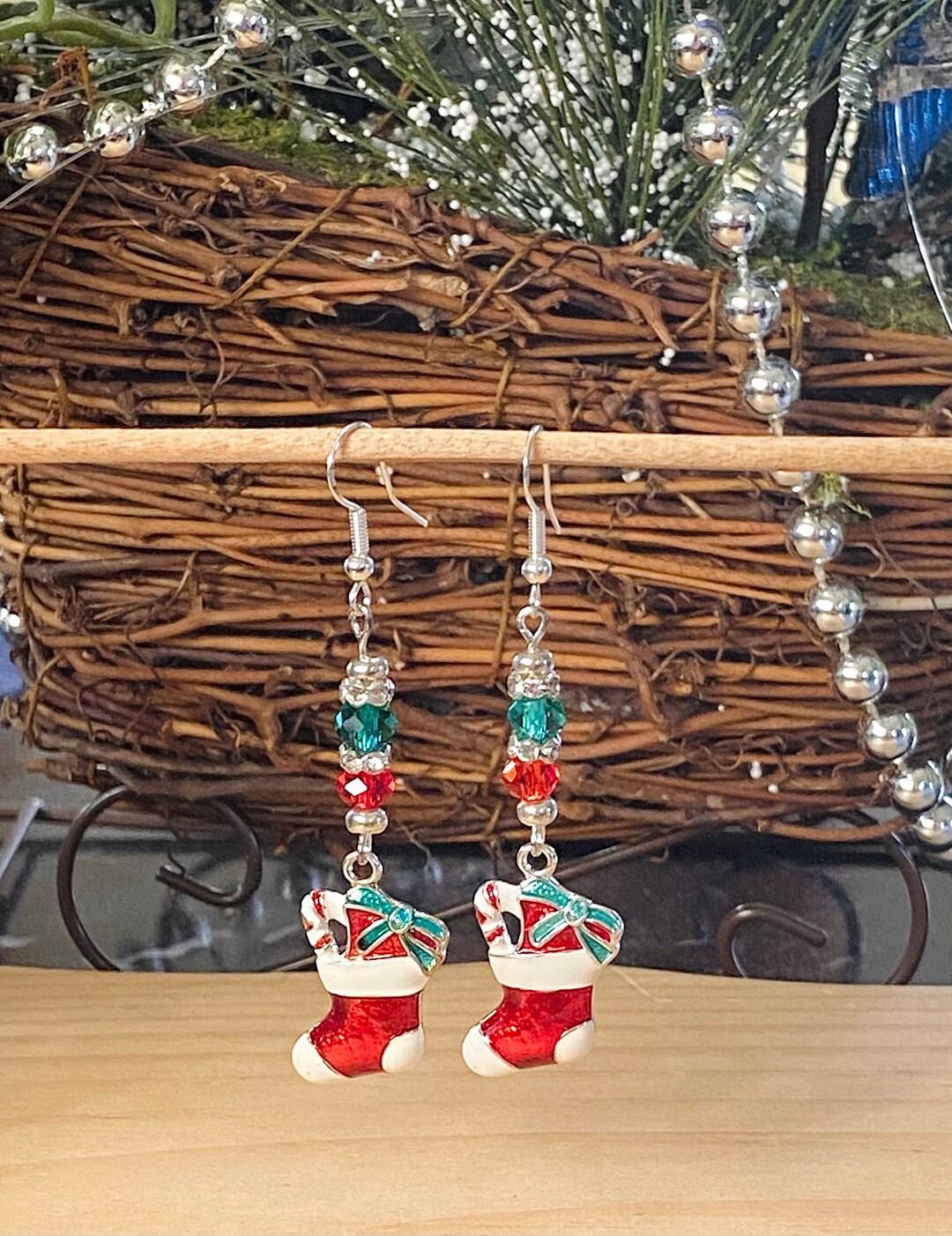 Christmas Stocking Earrings, Christmas Earrings, Holiday Earrings ...