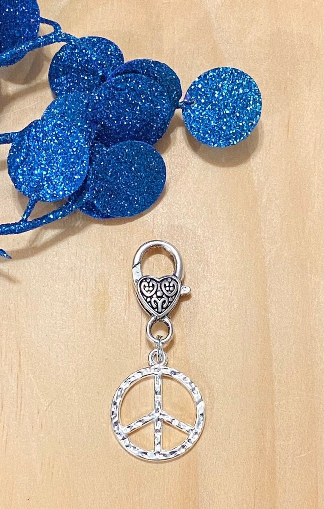 Peace Sign Handbag Charm, Colorful Hippie Purse Charm, Girl Purse Bling ...