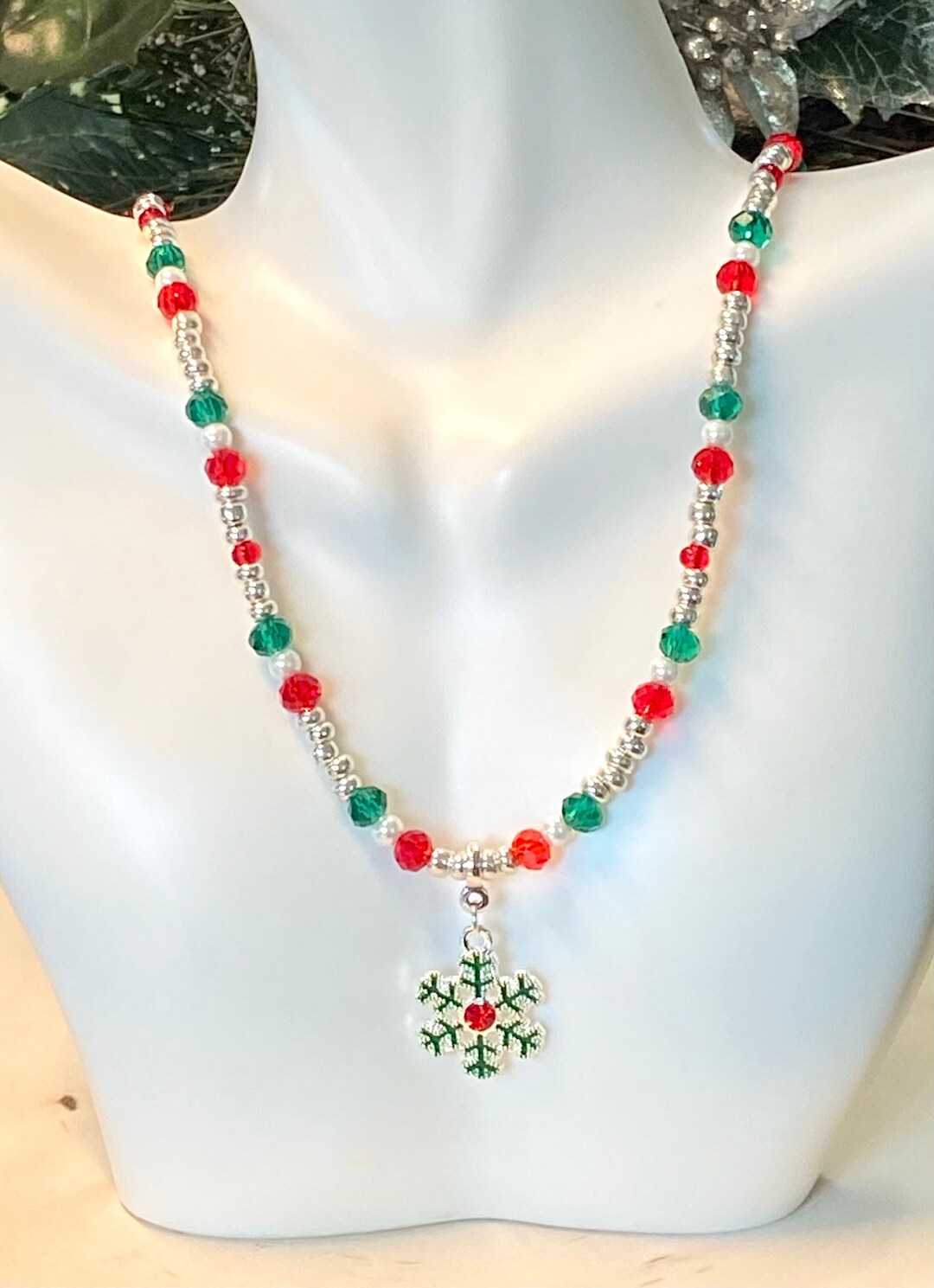 Christmas Necklace Women, Christmas Jewelry, Snowflake Necklace ...