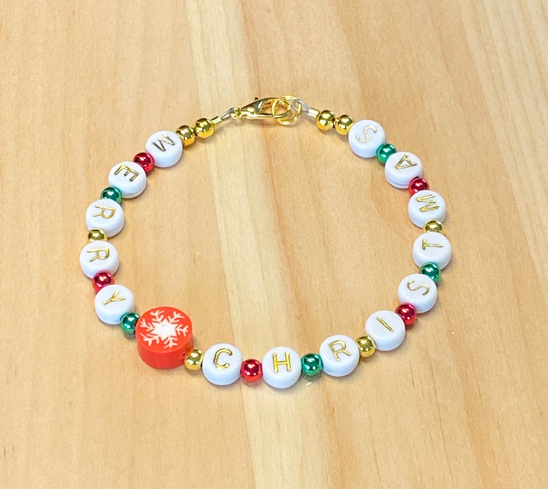 Merry Christmas Bracelet Holiday Letter Bracelet Christmas - Etsy