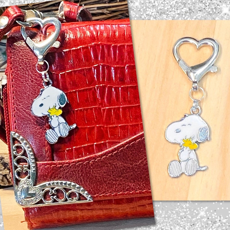 Snoopy Silver Purse Charm - Etsy