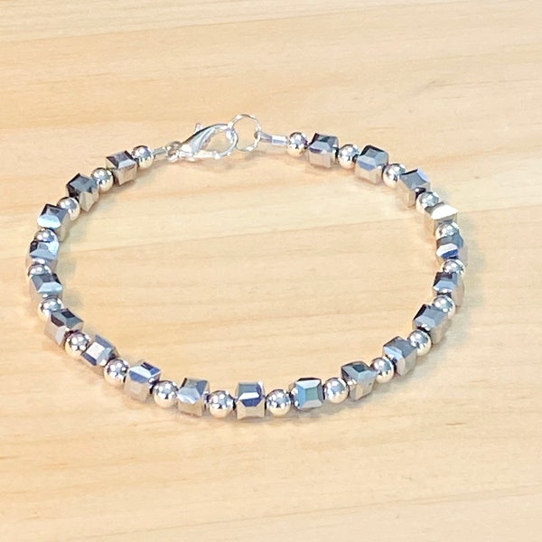 Silver Cube Beads - Etsy